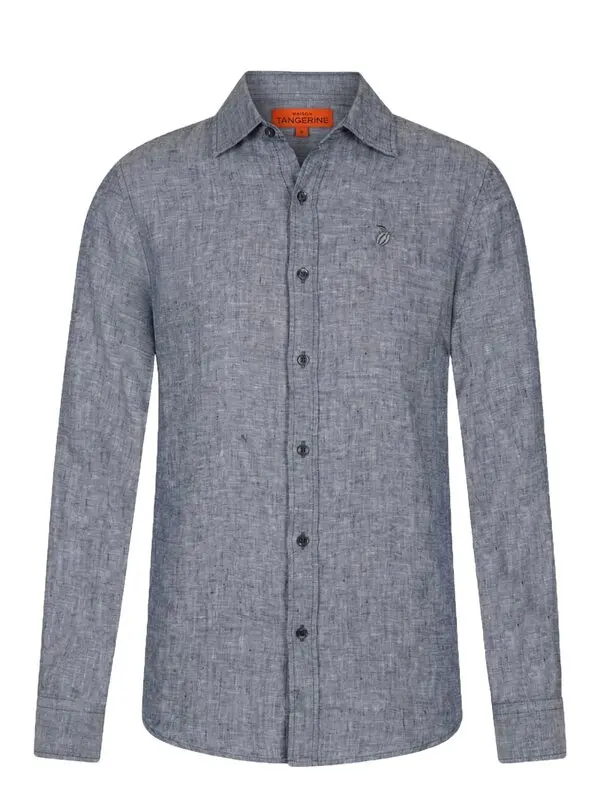 MAISON TANGERINE S Linen Shirt Stone - Black