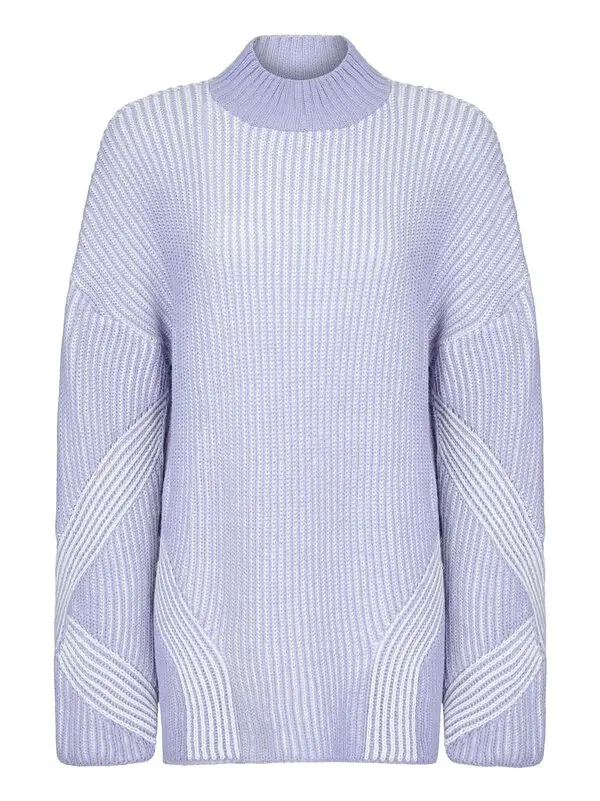 CARA & THE SKY Rosa High Neck Jumper - Blue