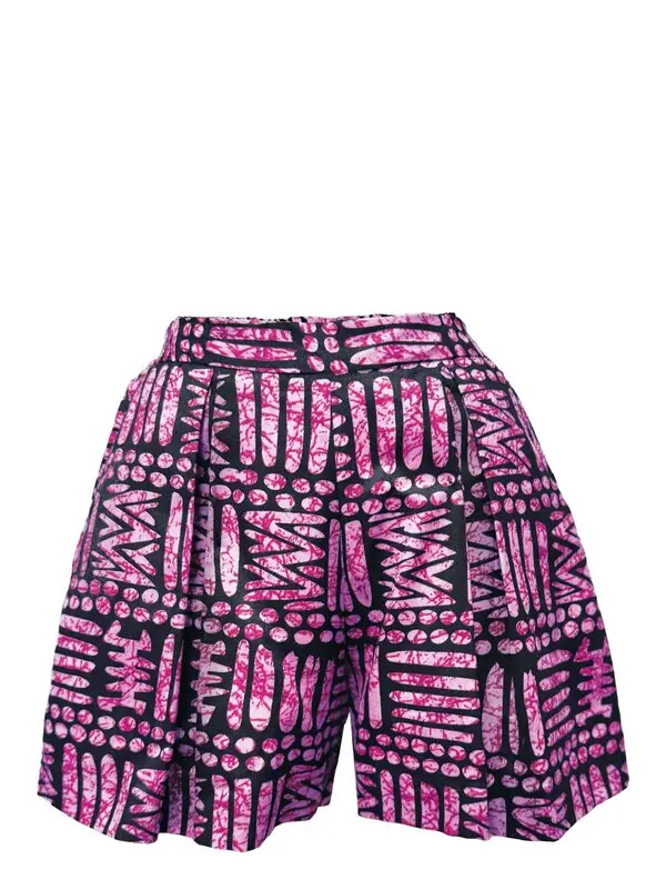 CHUKS COLLINS Ajah New Collection Drop-batik Shorts - Black