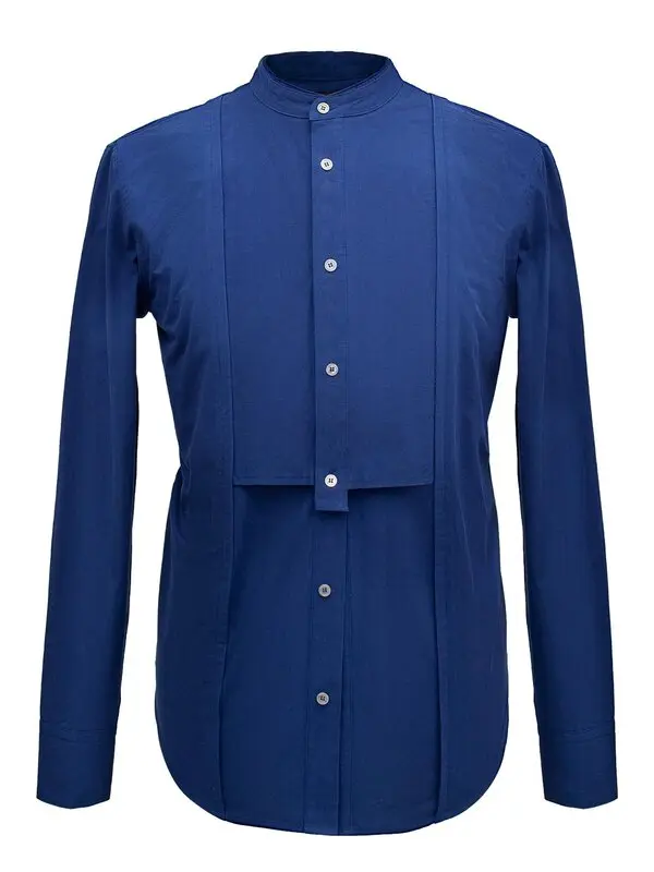 SMART AND JOY Shirt With Bib And Double Collar - Blue