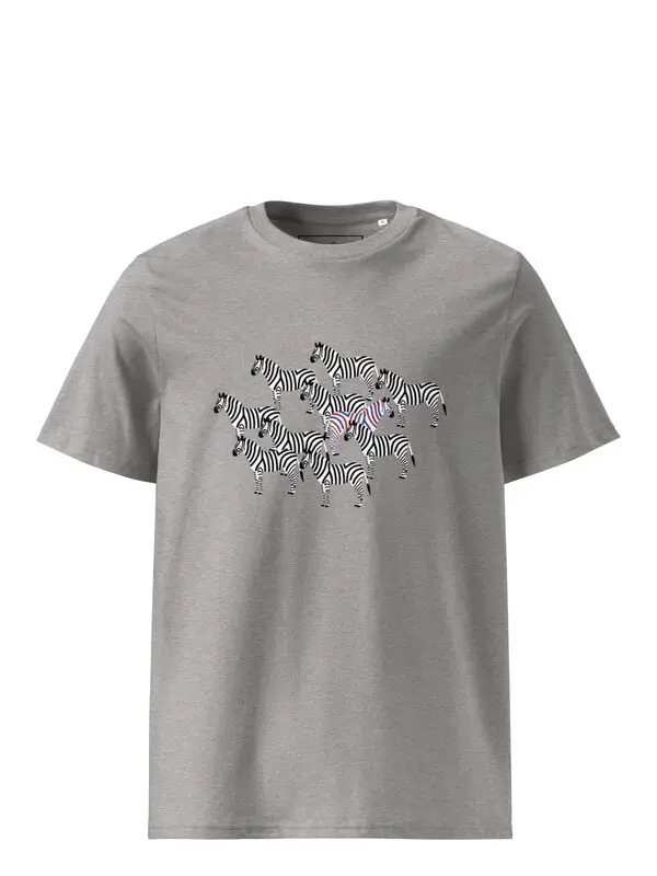 ANCHOR & CREW Heather Zebra Where's William Going? Organic Cotton T-shirt - Grey