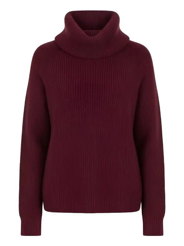 THE GT ATELIER Neutrals / Cozy Burgundy Turtleneck Knit Sweater - Red