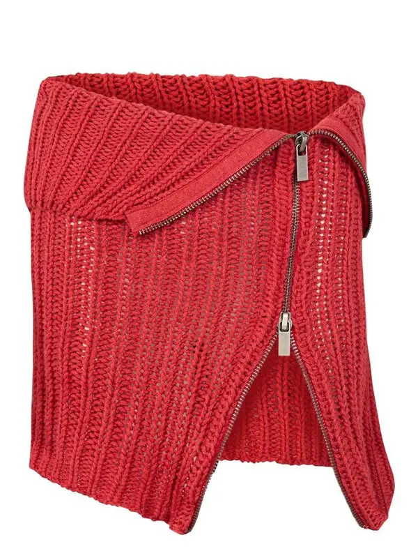 PCFG Your Itch Zipped Knit Skirt Samba - Red