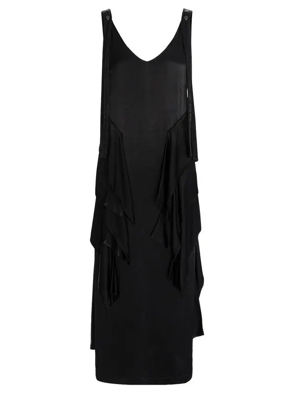 SILVIA SERBAN Satin Dress And Adjustable Straps - Black