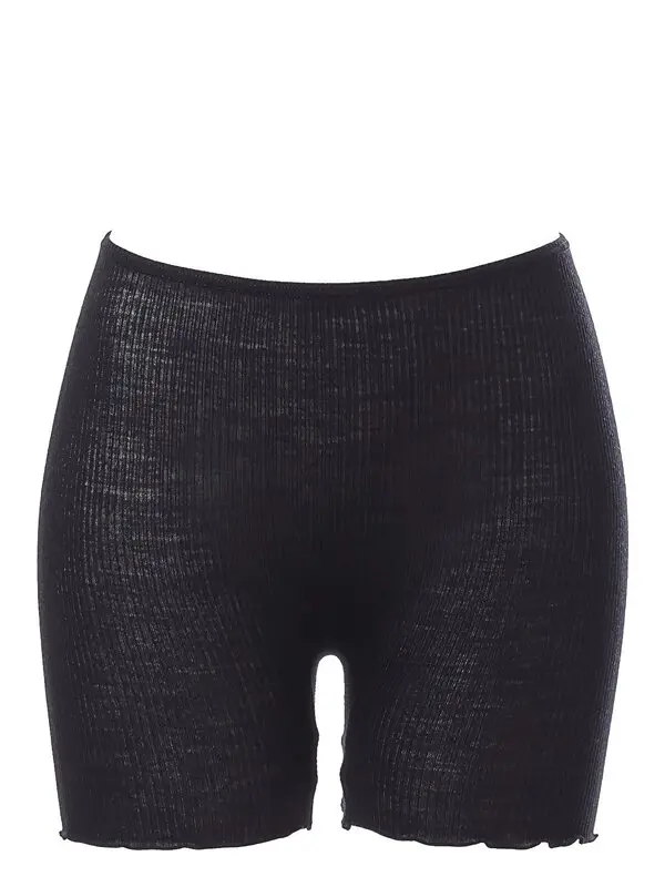 AROMATIQUE Ribbed Wool Shorts - Black