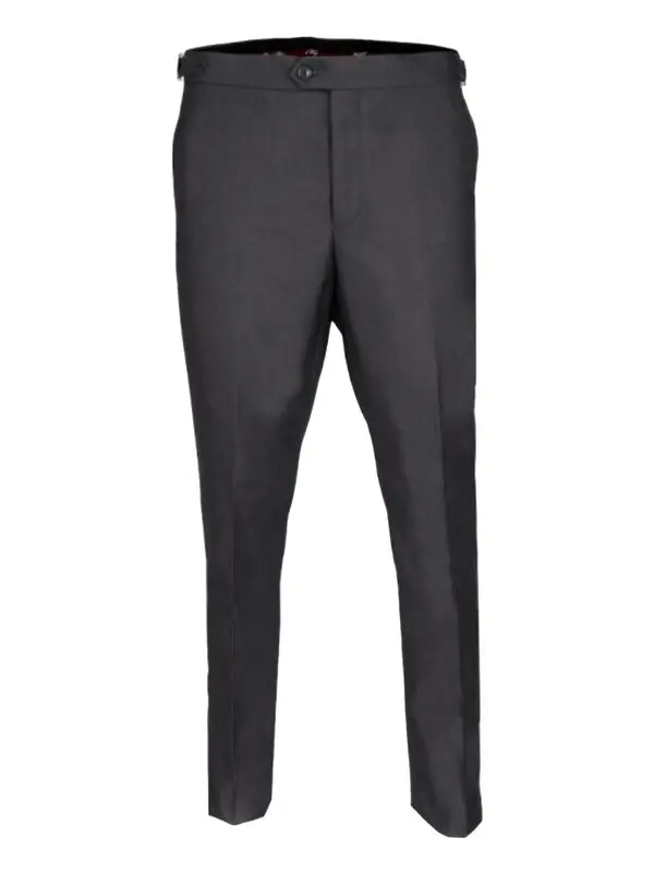 DAVID WEJ Aldo Plain Dress Trousers With Side Adjusters – Charcoal - Grey