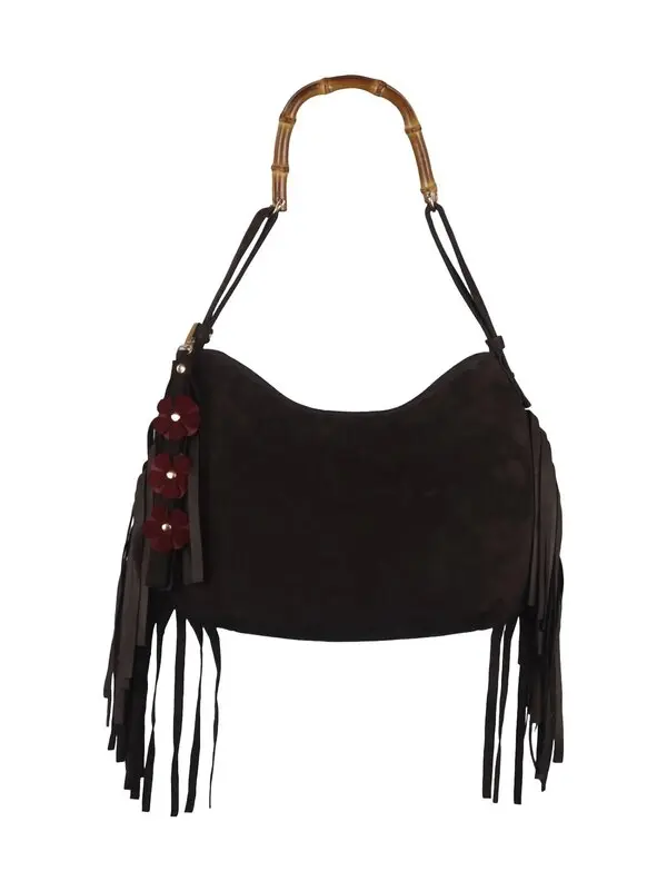 F3ROG BY RANA Suede Fringe Gordon Bag - Brown