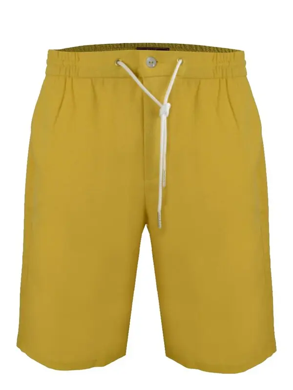 DAVID WEJ Kingston Linen Blend Short Mustard - Yellow