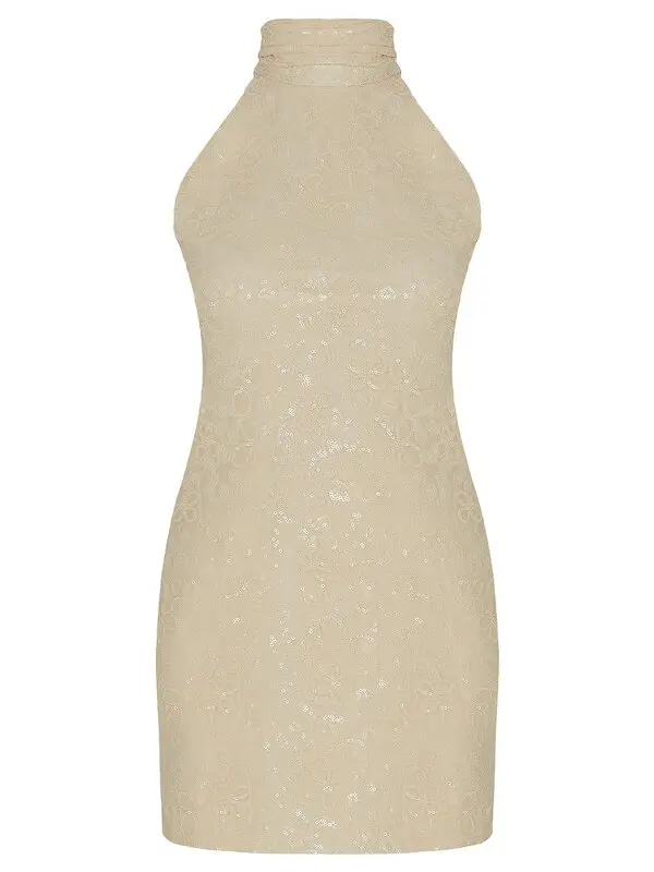HERFETCH Neutrals Mini Flirty Dress - Beige