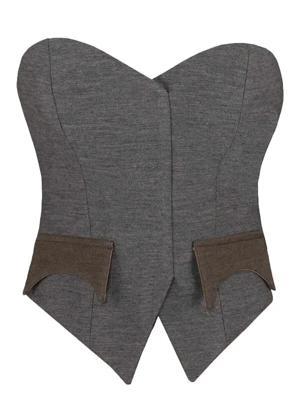 VESTIAIRE D'UN OISEAU LIBRE Neutrals Wool Corset - Brown/gray
