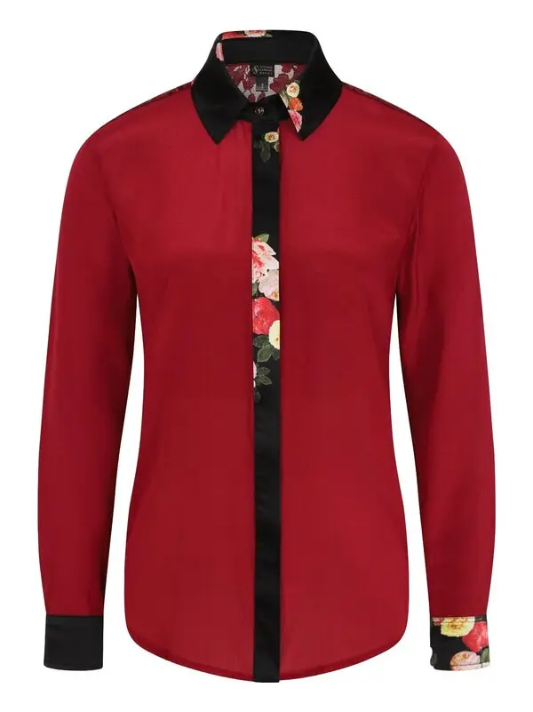 SOPHIE CAMERON DAVIES Burgundy Classic Silk Shirt - Red