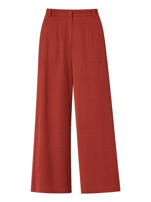 YUMI Linen Mix Trousers - Brown