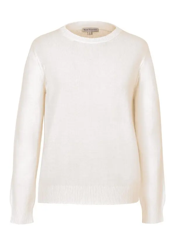 ANSE VICTORIN Olivia Cashmere Pullover Cream - White
