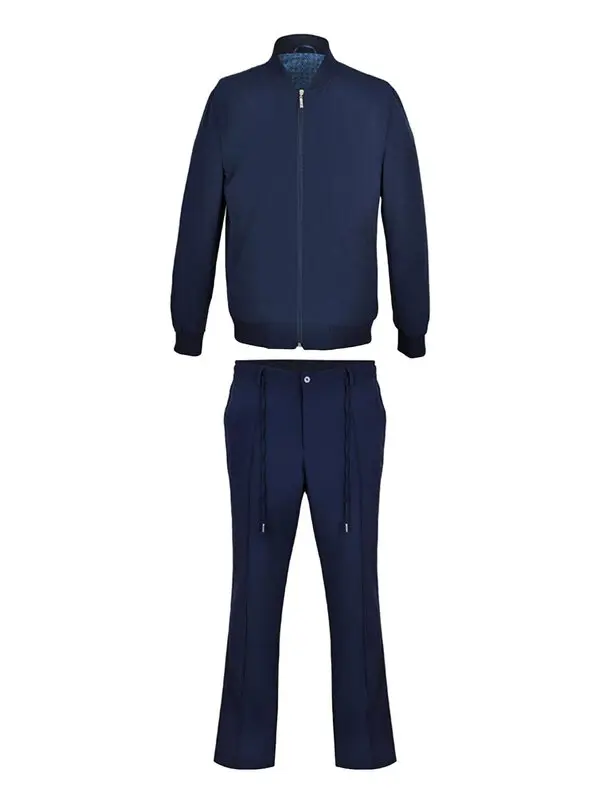 DAVID WEJ Marcelo Relaxed Bomber Jacket Set Navy - Blue