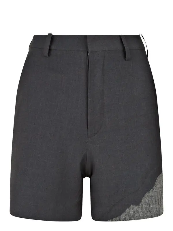 BOUTIQUE KAOTIQUE Shorts With Knitted Details - Grey