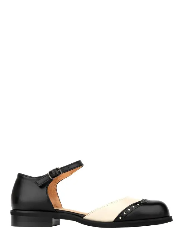 EMBASSY LONDON USA Neutrals / Gigot & Cream Mary Jane Oxford - Black