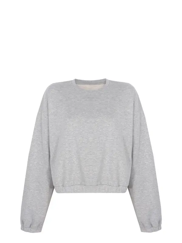 YORSTRULY Cropped Sweatshirt - Grey