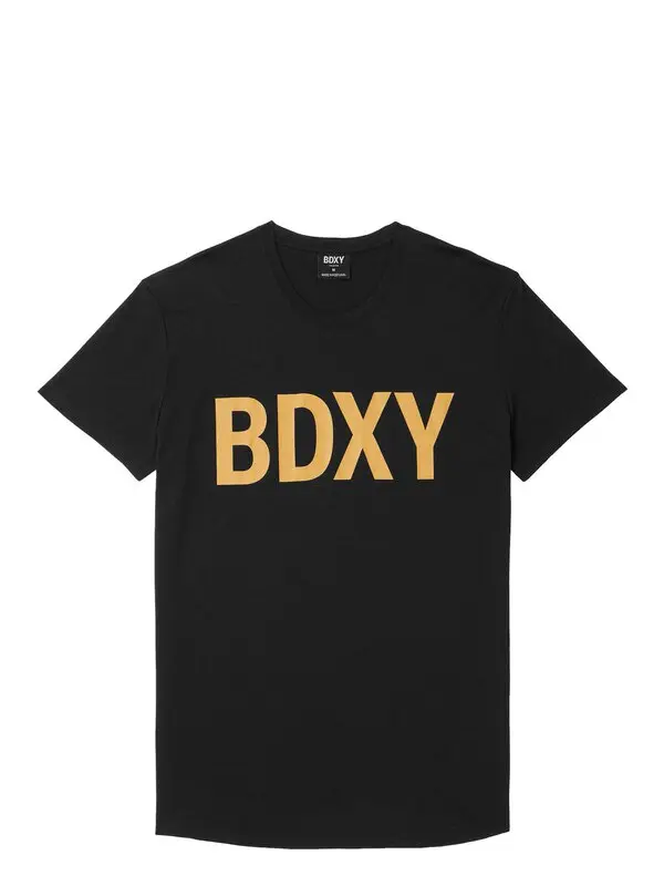 BDXY STUDIO The Actor Logo T-shirt With Yellow Logo - Black