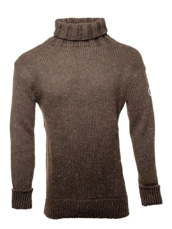 ARTHUR BEALE Neutrals Oiled Wool Beerenberg Pullover Black Welsh Mountain - Brown