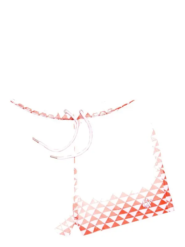 EIGHT X White / Red Triangle Breeze Swim Trunks - White/red