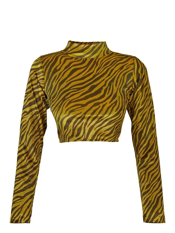 ARIANA BESTEPE Zebra Crop Top - Black