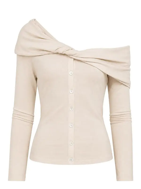 Carmen Says Tender Off Shoulder Jersey Top - White