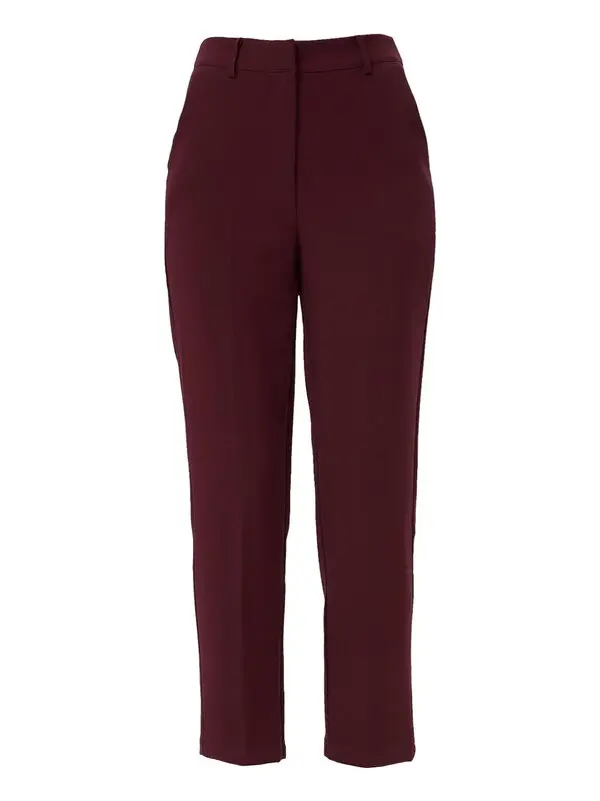 SMART AND JOY Tape Capri Pants -burgundy - Red
