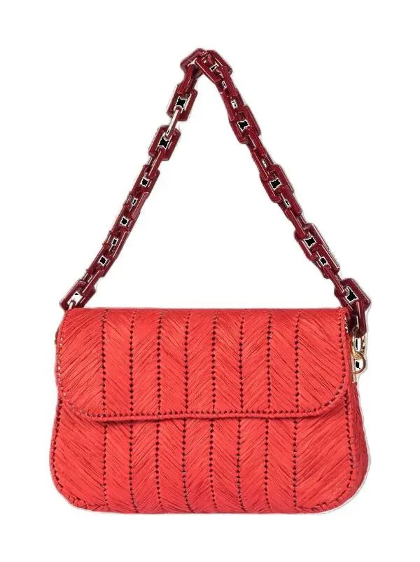 SPRINGMOONATELIER Raffia Handcrafted Bag - Red