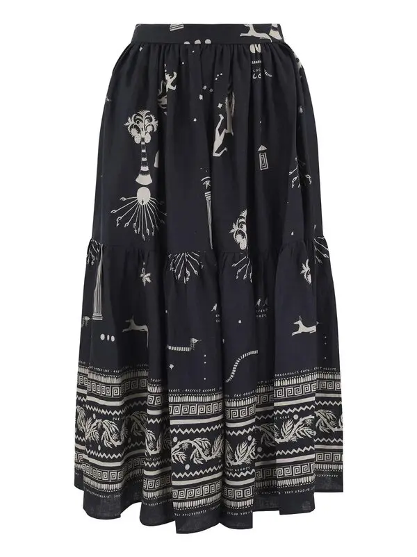 KLEMENTS Eidothea Skirt In Ancient Hearts - Black