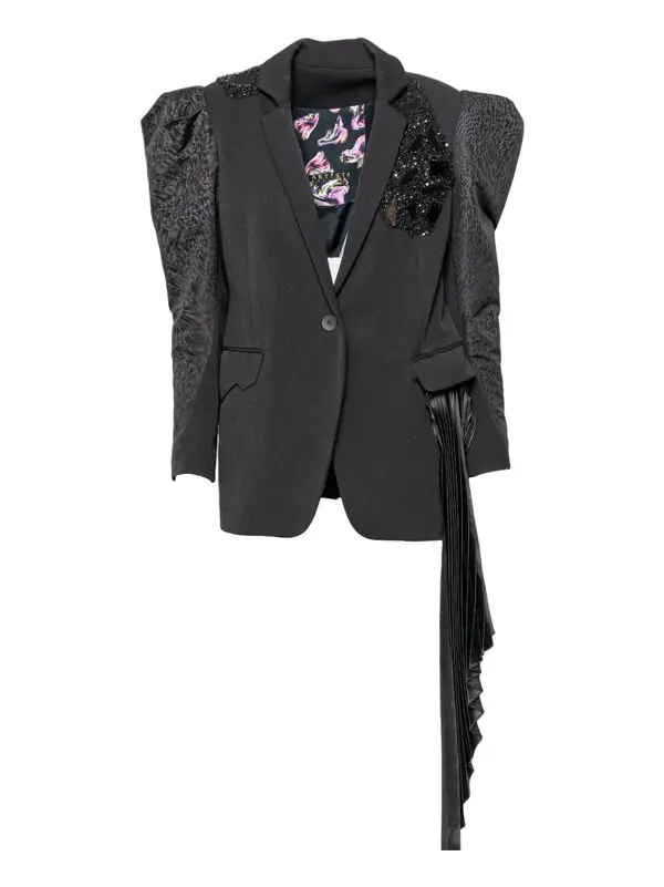 ARTISTA Sissy Embellished Puffy Sleeve Jacket - Black