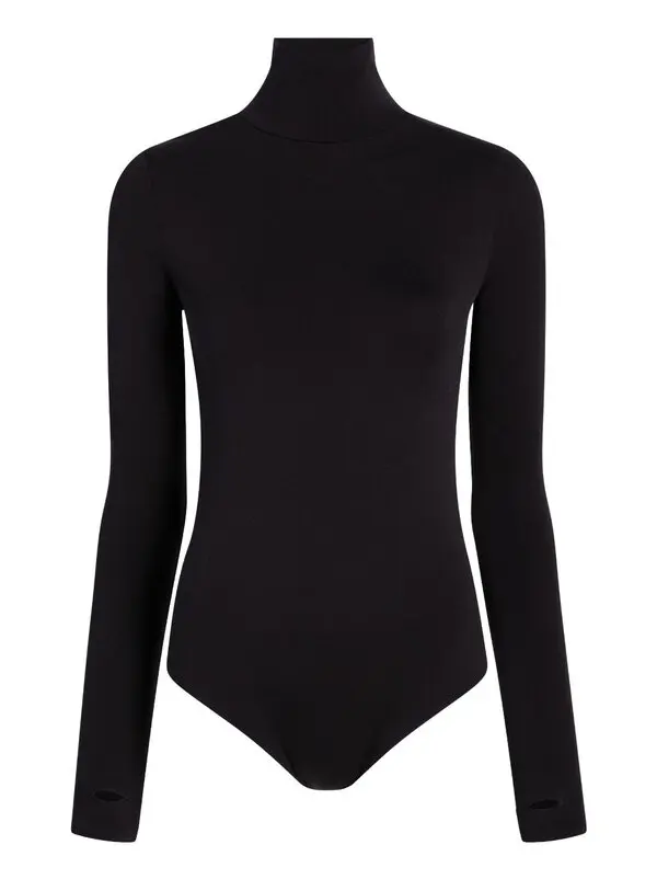 Commando Prima Ballet Turtleneck Bodysuit With Thumbholes - Black