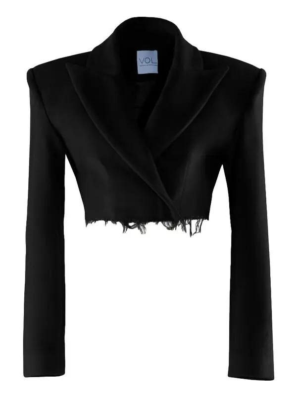 VESTIAIRE D'UN OISEAU LIBRE Distressed Cashmere Jacket - Black