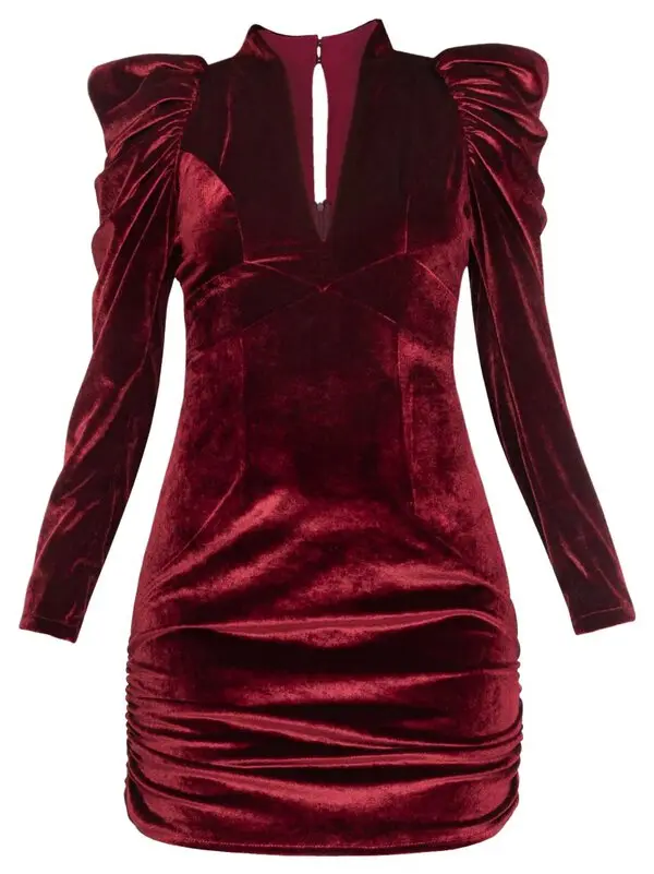 ANGELIKA JOZEFCZYK Velvet Burgundy Dress Diana - Red