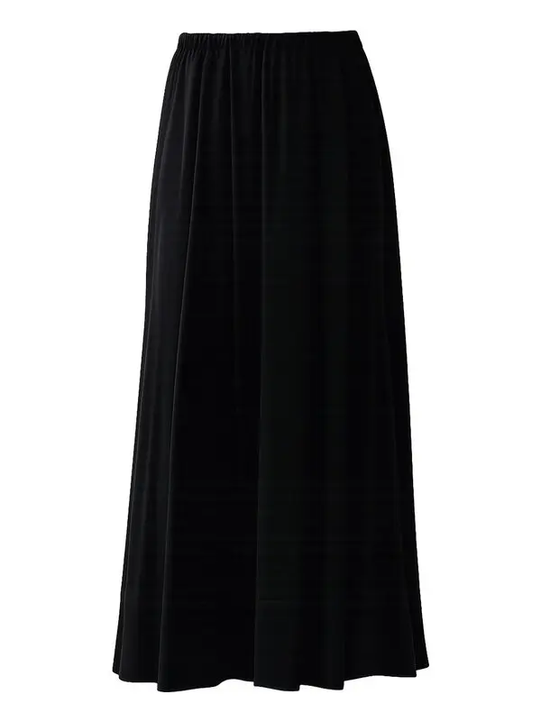 EXQUISE Sheer Viscose Maxi Skirt - Black