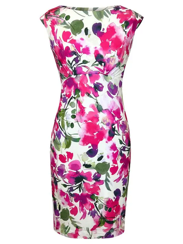 ALIE STREET LONDON Petite Pippa Shift Dress In Fuchsia Florals - Pink