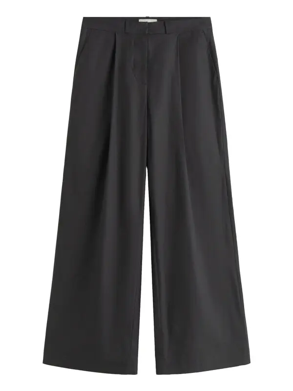 THINKING MU Wide Leg Patty Pants - Blue