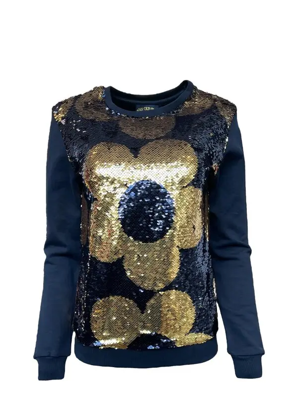 ANY OLD IRON Gold / Black Golden Quantastic Reversible Sequin Sweatshirt - Gold/black