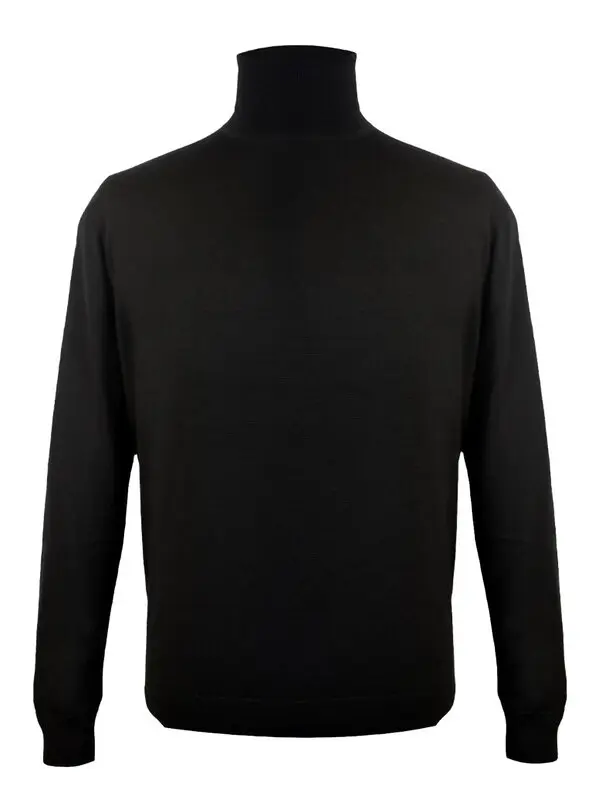 DAVID WEJ Harry Merino Wool Roll Neck Sweater - Black