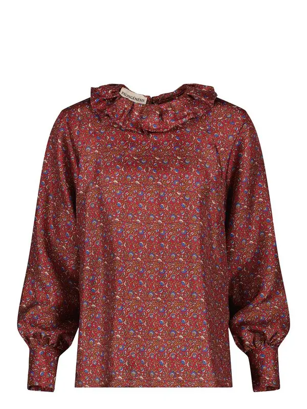 PALINGÉNÉSIE Car Silk Blouse - Red