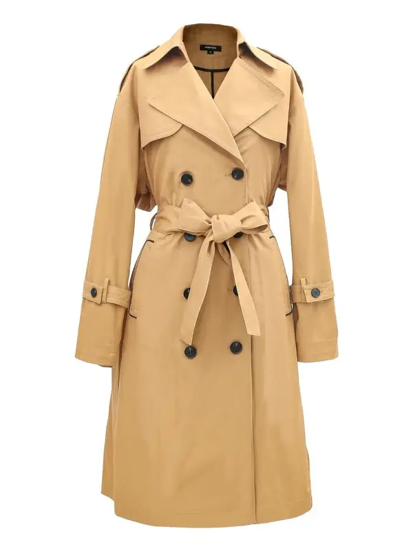 SMART AND JOY Trench With Contrasting Belt - Brown