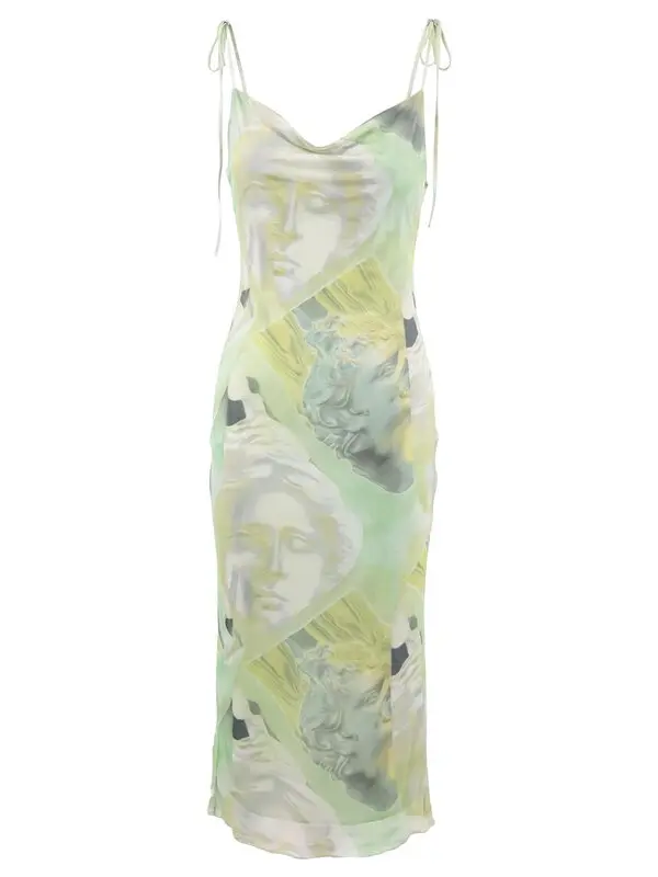ALOMA STUDIO Enigme Maxi Mesh Dress - Blue