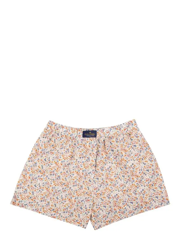 LE COLONEL Neutrals / Brown / Red Liberty Terracotta Phoebe Boxer Shorts - Brown/red