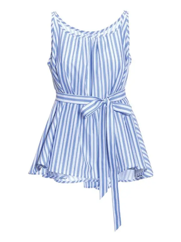 HELENE GALWAS Betti Striped Tank Top - Blue