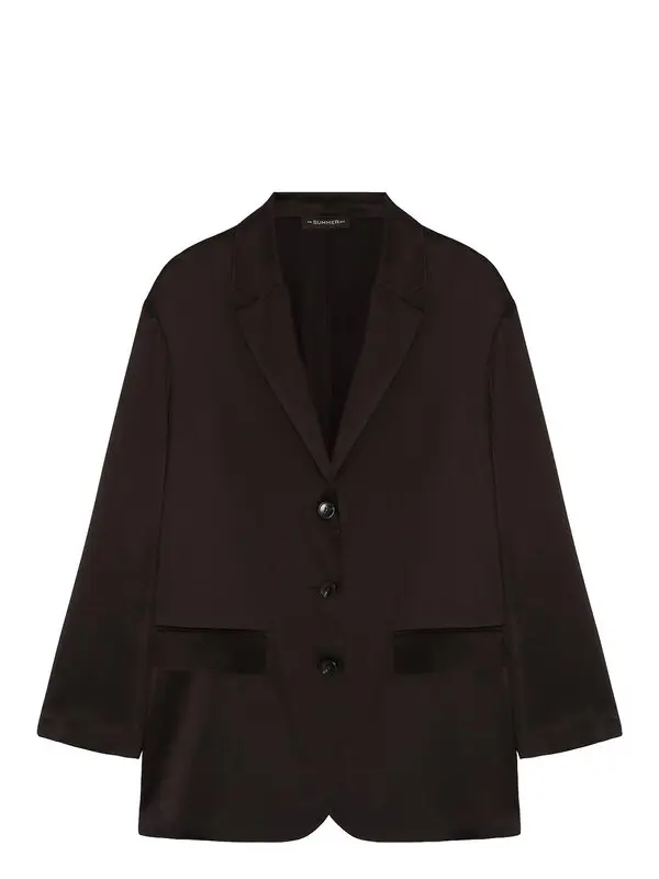 THE SUMMER EDIT Gigi Silk Jacket - Black