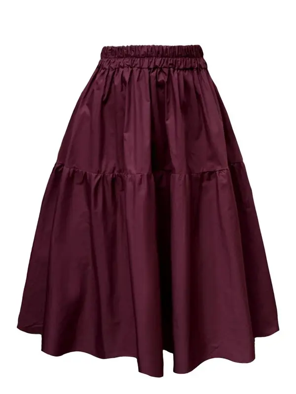 FROCK TALES Tahiti Midi Skirt With Pockets In Cherry Laquer - Red