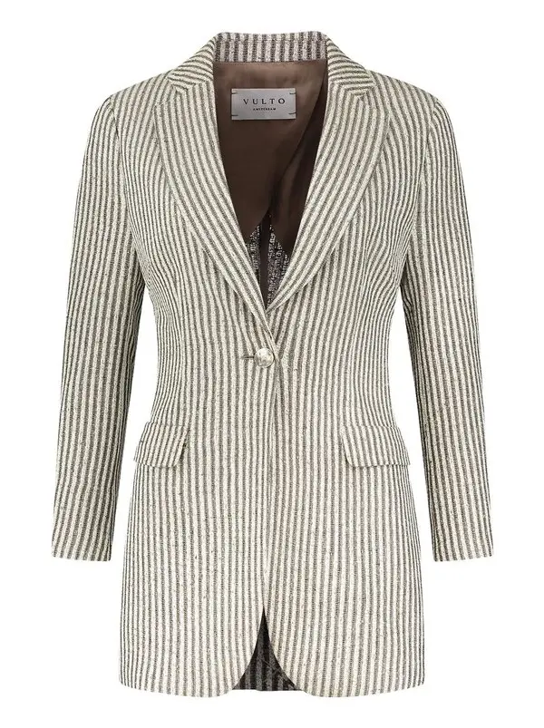 VULTO Silk Linen Blazer - Brown