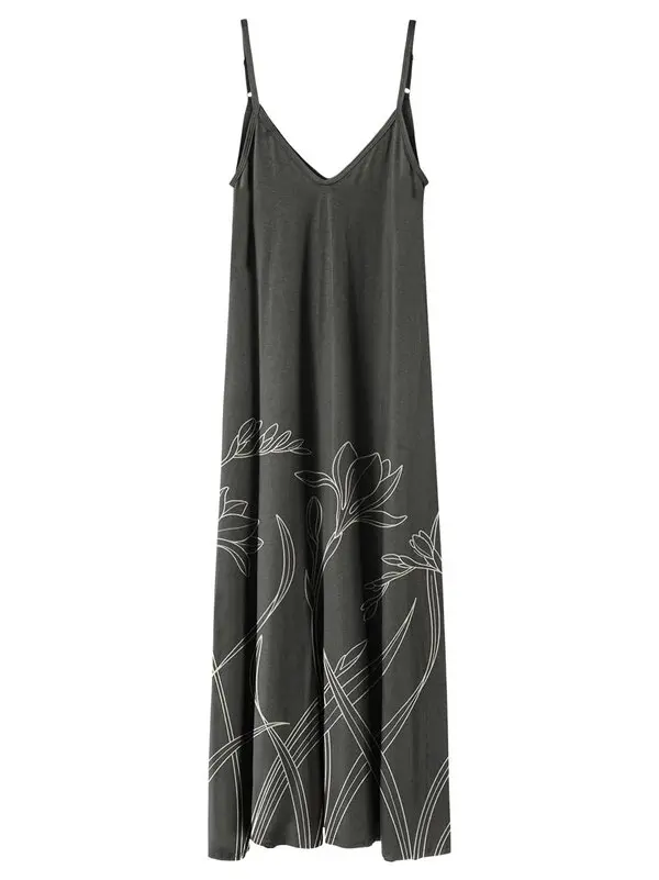 ALOHA FROM DEER Line Bloom Maxi Dress - Brown