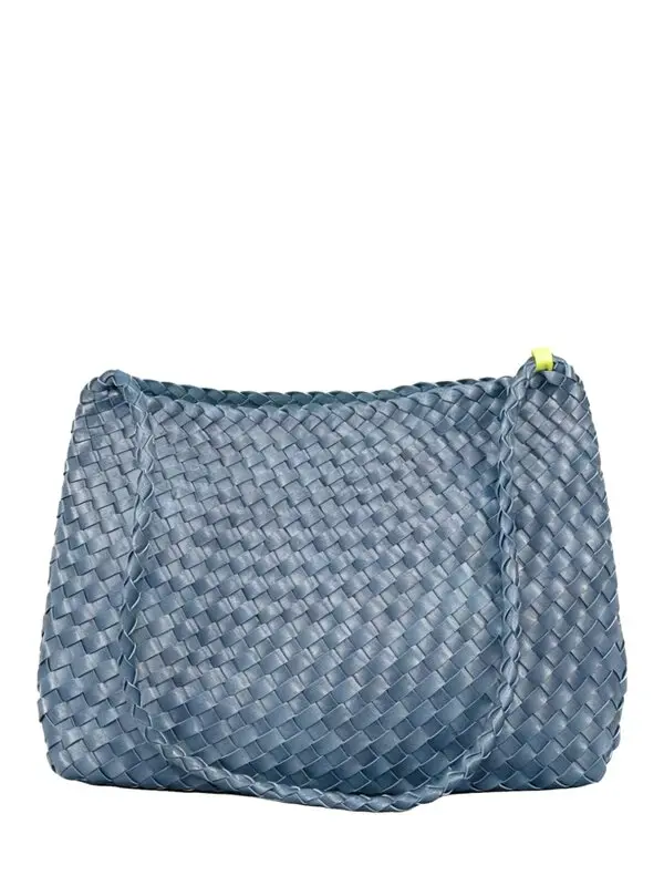 RIMINI Hand Weaving Vegan Leather Shoulder Bag 'suzy - Blue