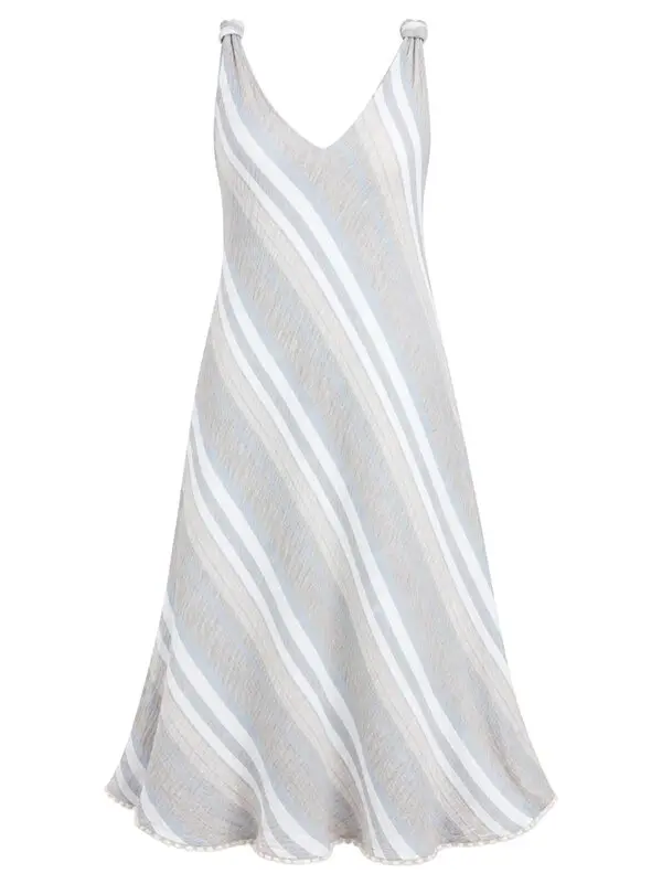 MARIELĒ Rosanna Dress Soft-waved Linen Gauze - Blue