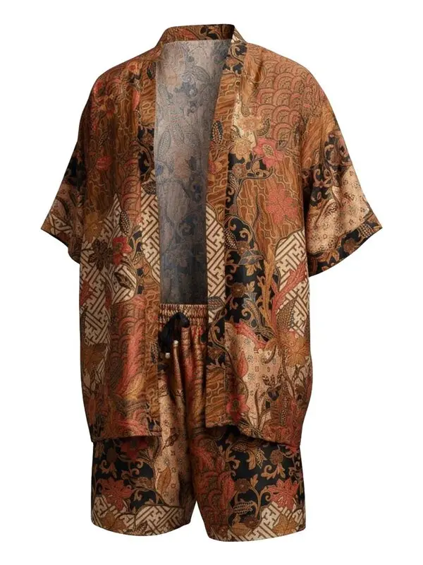 ORIGIN OF HEARTS Neutrals / Tarua Resort Kimono Co-ord Set - Red